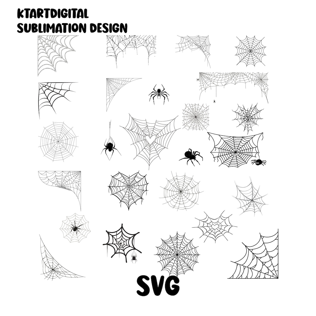 Spider Web Bundle Svg, Cobweb Svg, Spider Web Clipart, Spider Web Svg ...