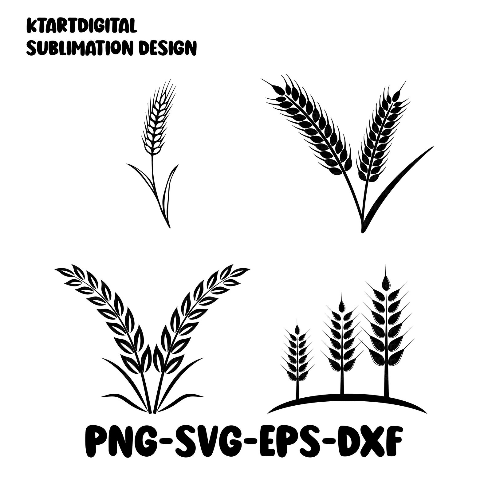 Wheat Svg, Grain Svg, Wheat Silhouette, Grain Dxf, Cricut, Wheat Vector ...