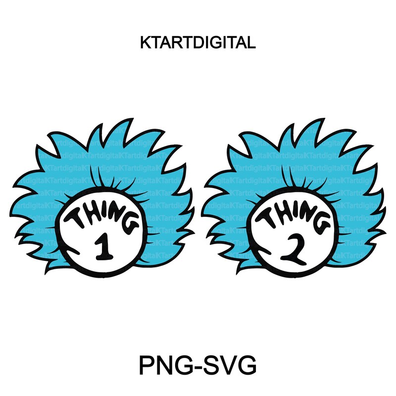 Thing 1 and Thing 2 Svg - Etsy