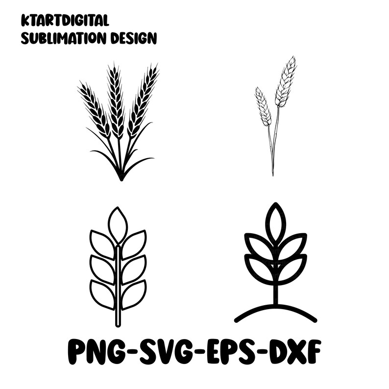 Wheat Svg, Grain Svg, Wheat Silhouette, Grain Dxf, Cricut, Wheat Vector ...