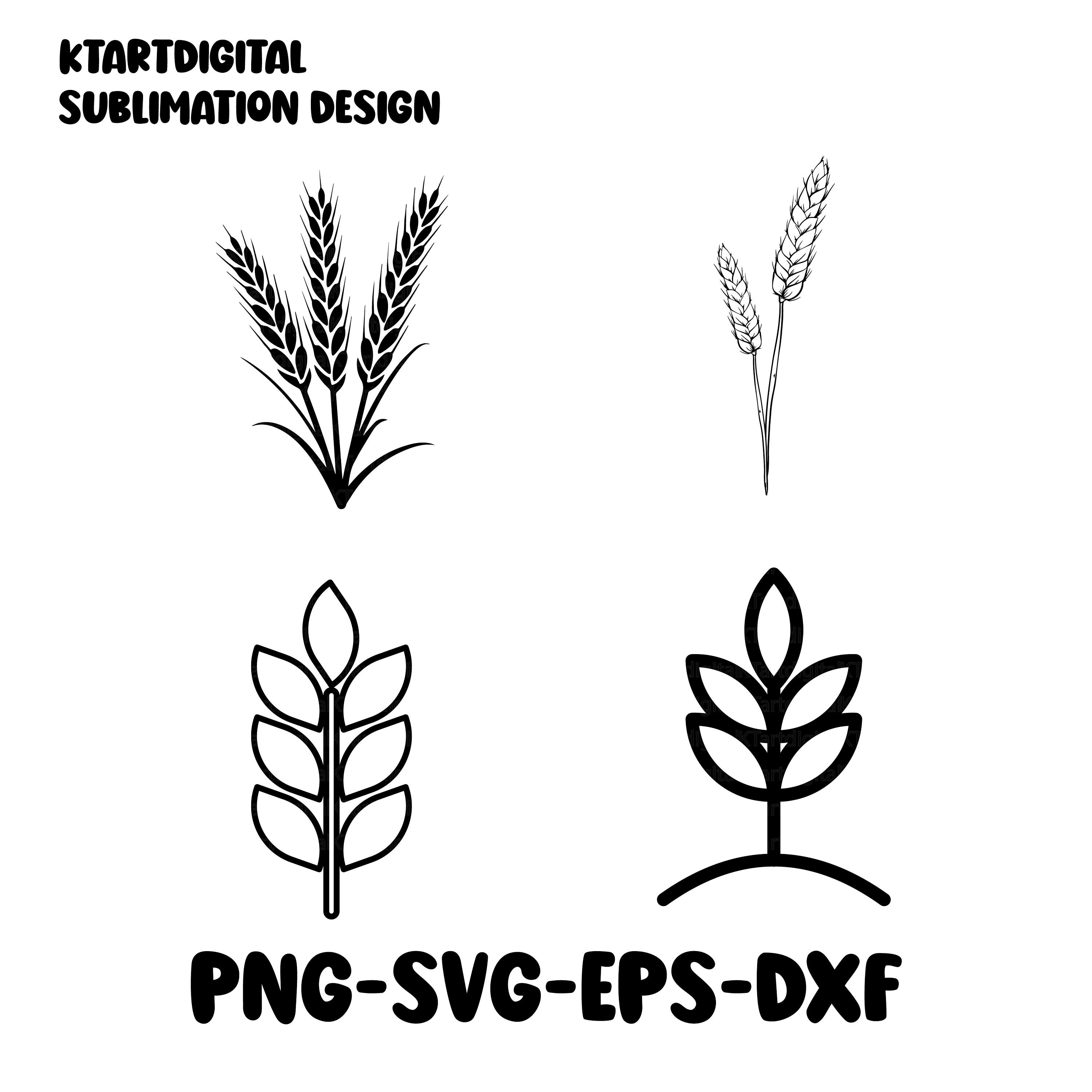 Wheat Silhouette SVG, Grain Vector (eps, Png, Dxf) (digital Files) - Etsy