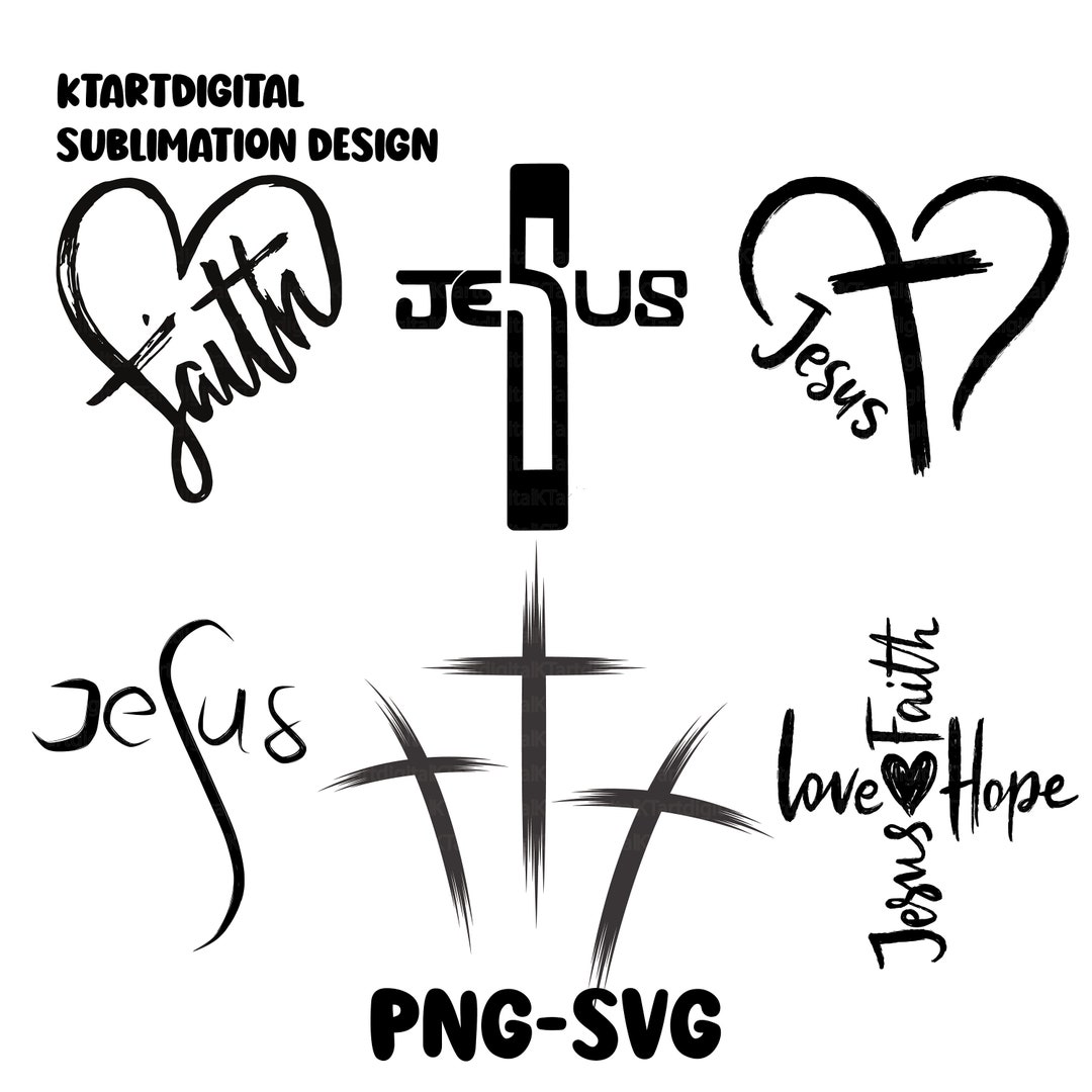 Christian Svg Religious Bundle Designs, Faith Cross Sublimation Png ...