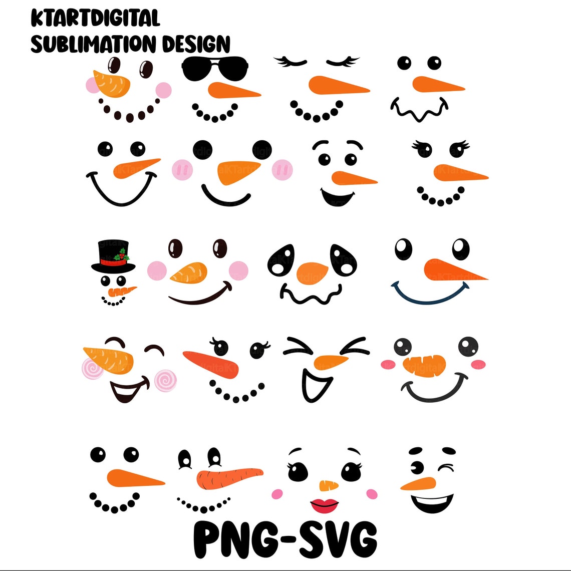 Snowman Faces Svg Snowman Clipart Christmas Svg Snowman Cut File ...