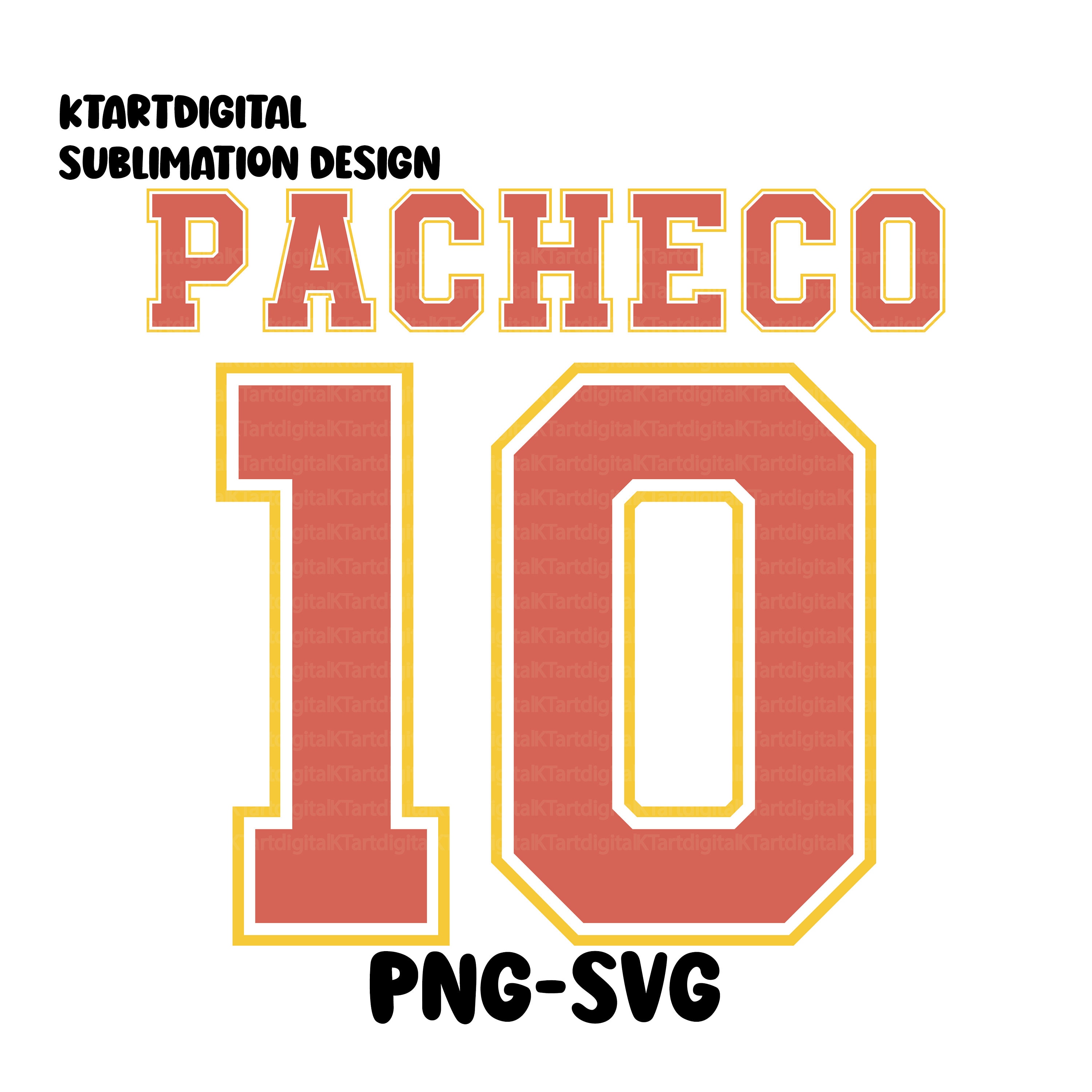 Pacheco 10 Svg, Chiefs Svg, Kansas City Iron on School Sports Png, Svg Files for Cricut, Vinyl ...