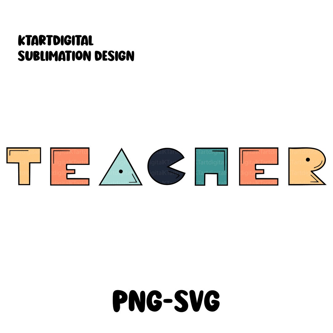 Teacher Svg Trendy Sublimation Design Png, Ready to Press, Digital ...