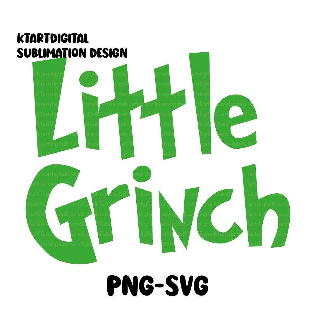 Little Grinch SVG and Retro Christmas PNG for Sublimation Designs ...