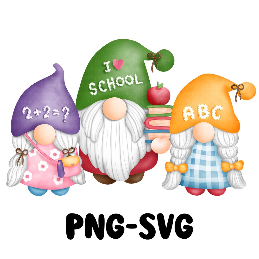 Gnome Back to School Sublimation Svg, Designs for Shirts Digital for T ...