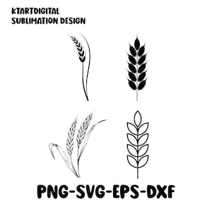 Wheat Svg, Grain Svg, Wheat Silhouette, Grain Dxf, Cricut, Wheat Vector ...
