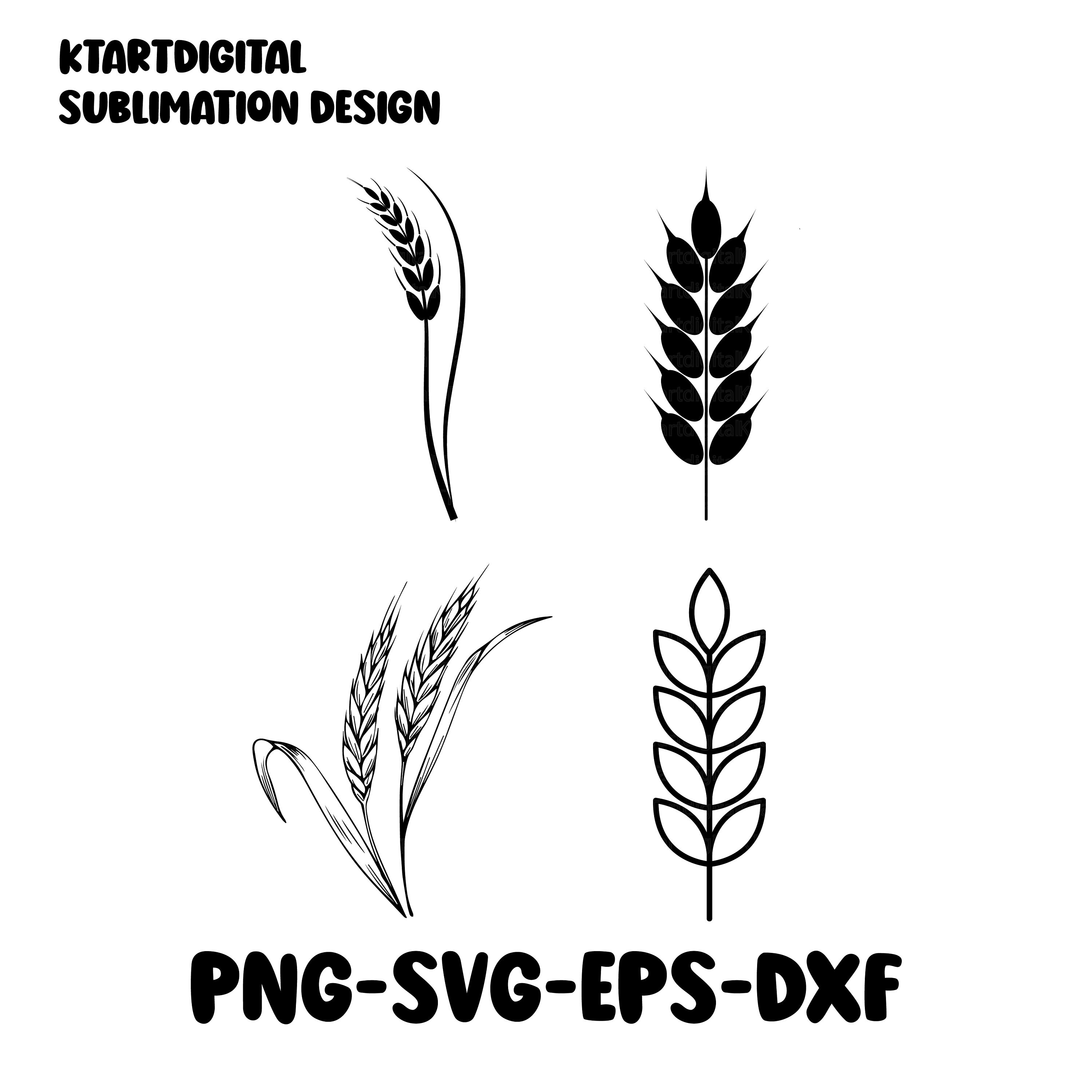 Wheat Svg, Grain Svg, Wheat Silhouette, Grain Dxf, Cricut, Wheat Vector ...
