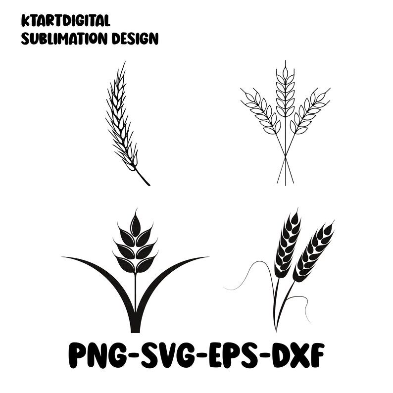 Wheat Svg, Grain Svg, Wheat Silhouette, Grain Dxf, Cricut, Wheat Vector ...