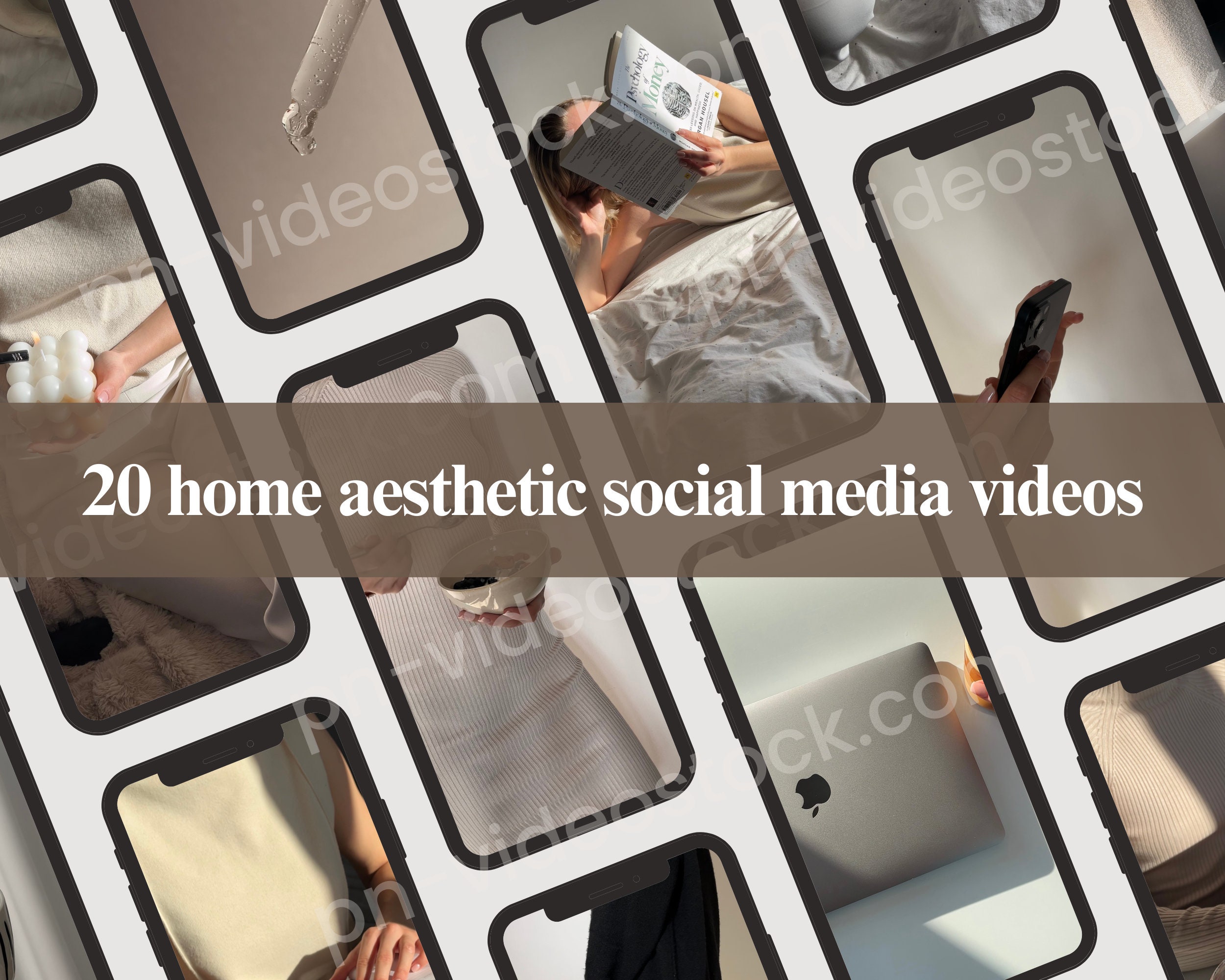 20 Aesthetic Social Media Stock Videos Bundle | Vertical Work & Home ...