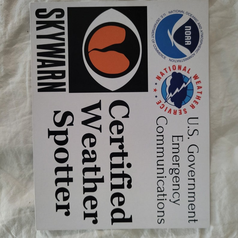 Skywarn NWS Spotter Placard: Amateur Radio GMRS Dash Card (LARGE) - Etsy