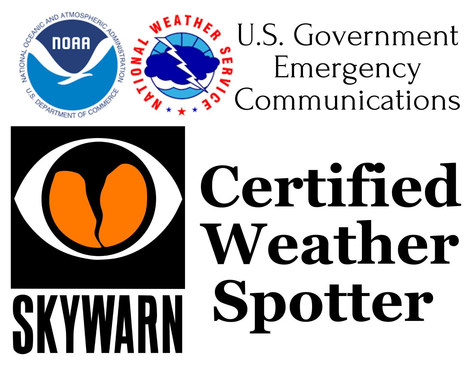 Skywarn NWS Spotter Placard: Amateur Radio GMRS Dash Card (LARGE) - Etsy