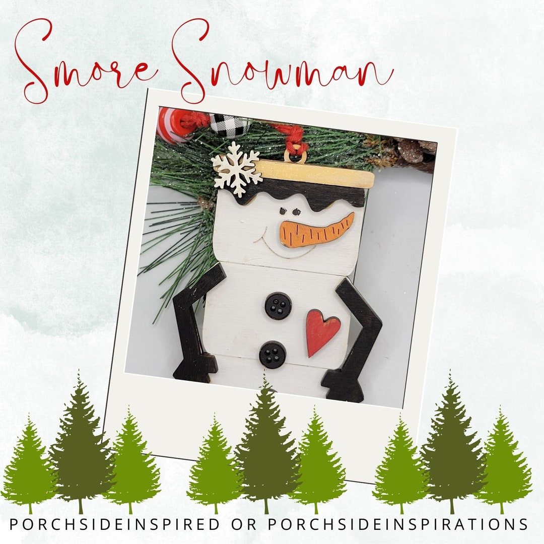 Smore Snowman Ornament, Smore Christmas Tree Decor, Christmas Gift for ...