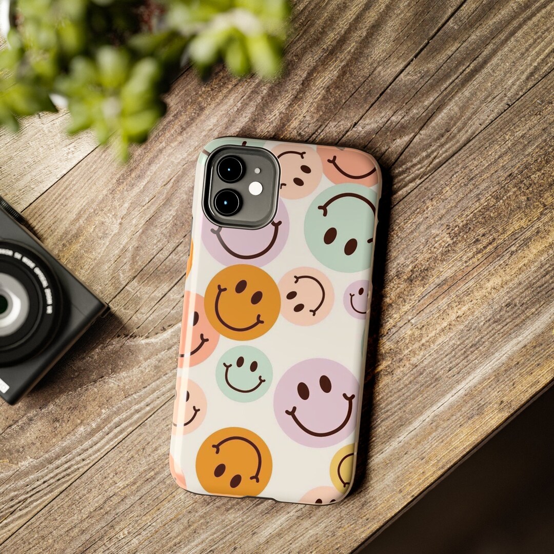 Smiley Face iPhone Case Tough Phone Cases Retro iPhone Case - Etsy