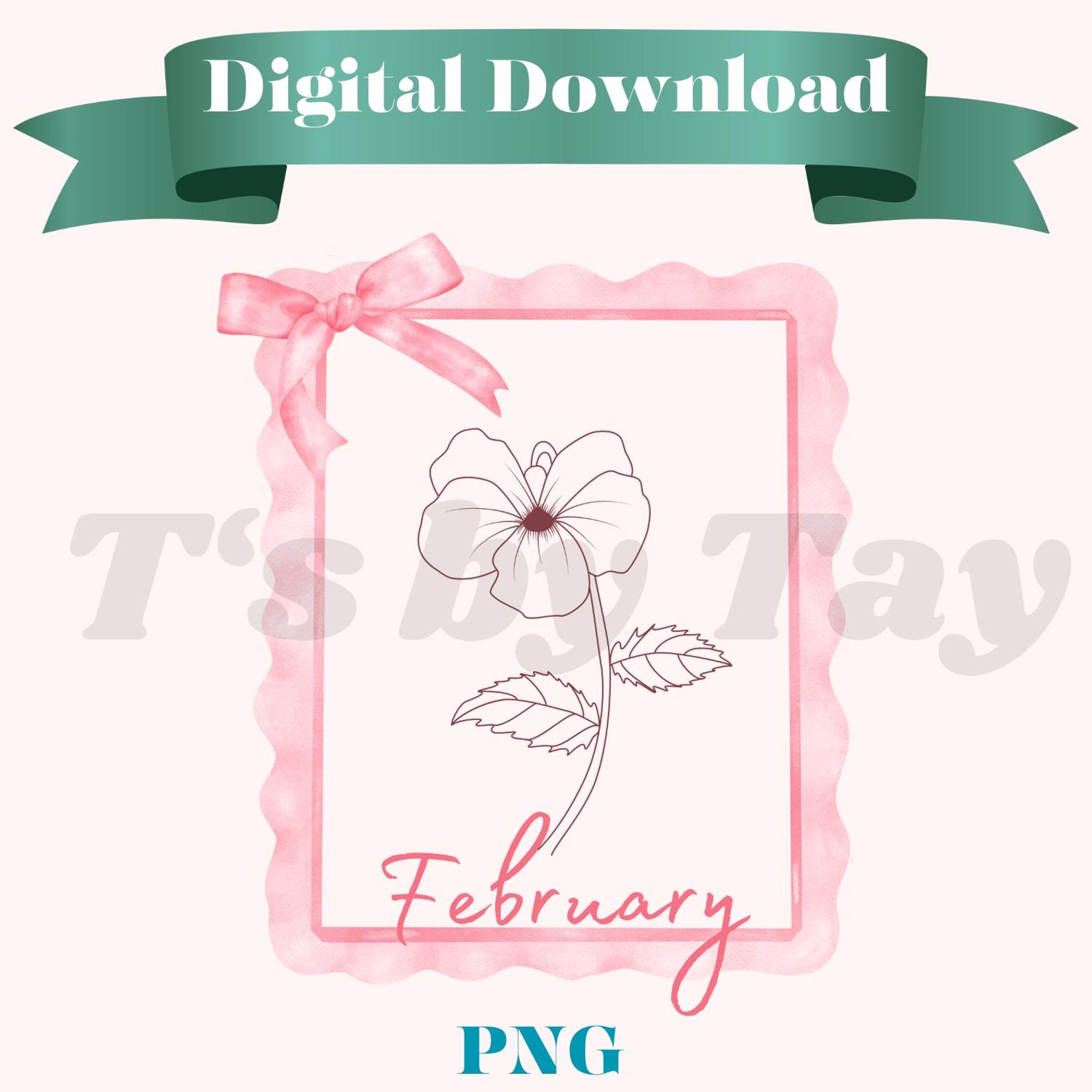 February Birth Flower Png, Coquette Png, Birth Flower Png, Vintage ...