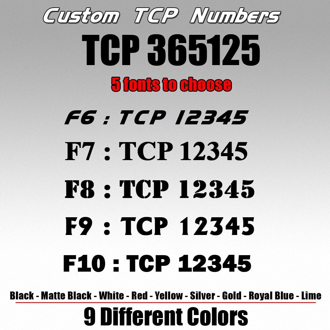 TCP Custom Number Decal Set of 2 Limo Private Taxi Die-cut Vinyl 2 ...