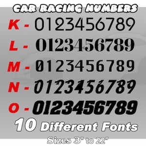 2 Pack Racing Car Numbers Circle Door Custom Number Rally Sport Die-cut ...