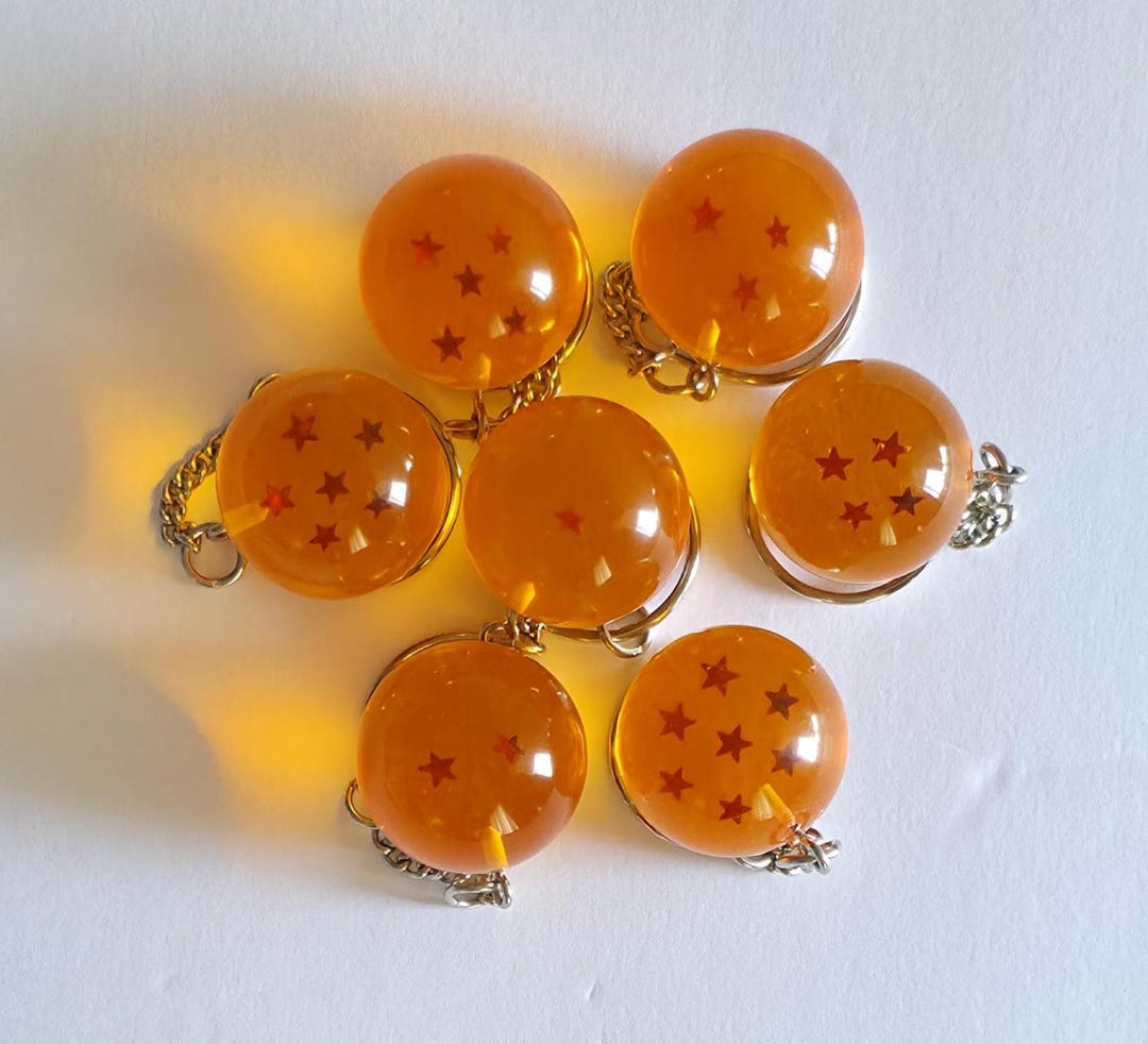 Keychain 1 to 7 Stars Dragon Ball Z Amber Key Chain, Set or Individual ...