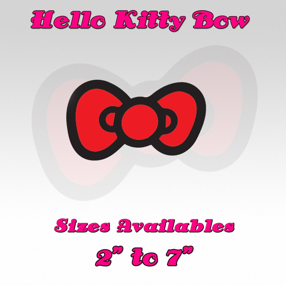 Kitty Bow Cat Girl Ribbon Vinyl Stickers Red/black Pink/black - Etsy