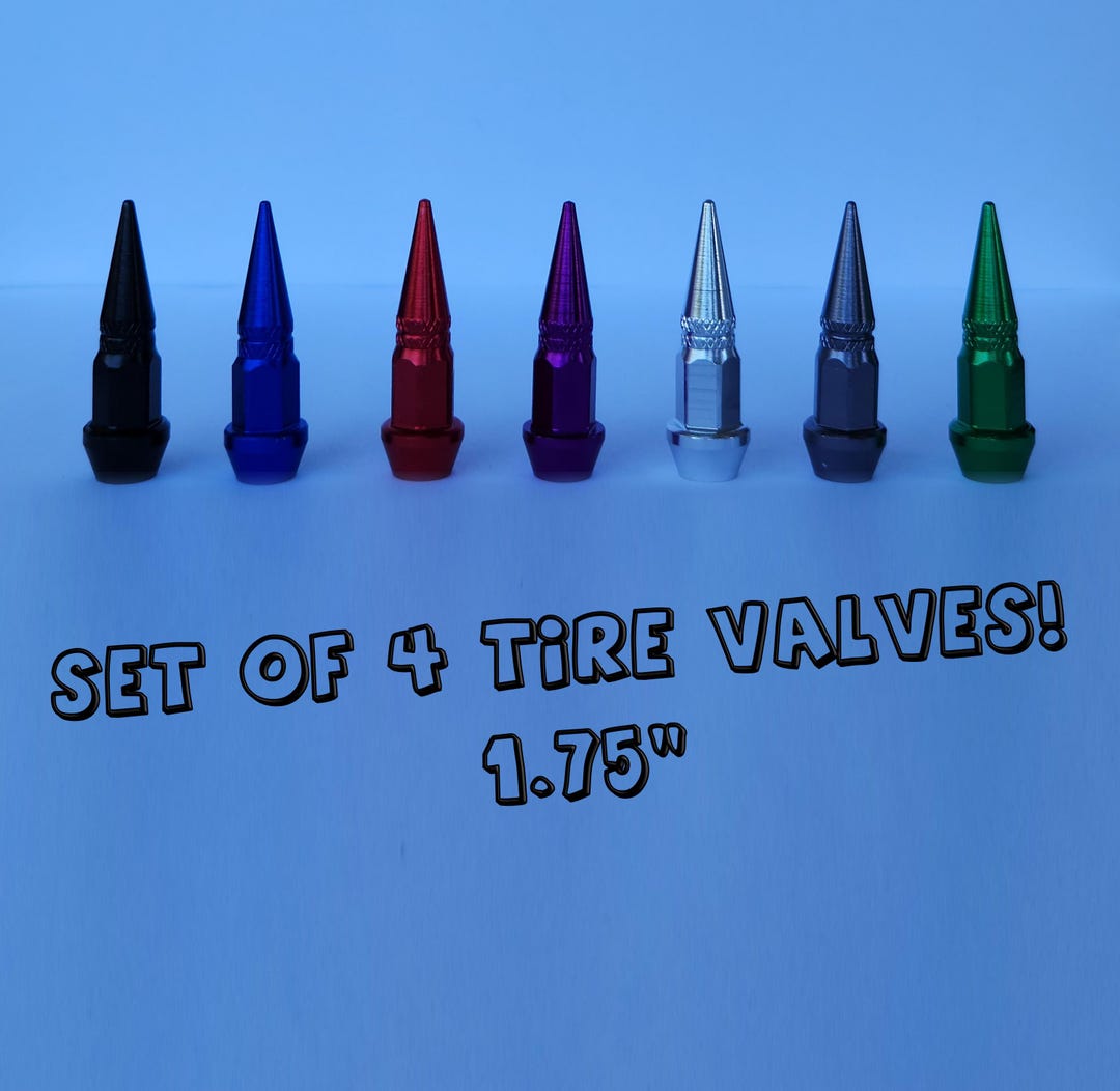 Spike Valve 4 Pcs Set Stem Bullet Caps 1.75" Screw-on Covers Tire Wheel ...