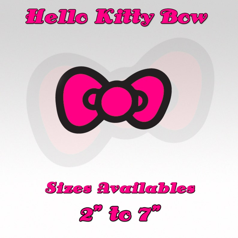 Kitty Bow Cat Girl Ribbon Vinyl Stickers Red/black Pink/black - Etsy