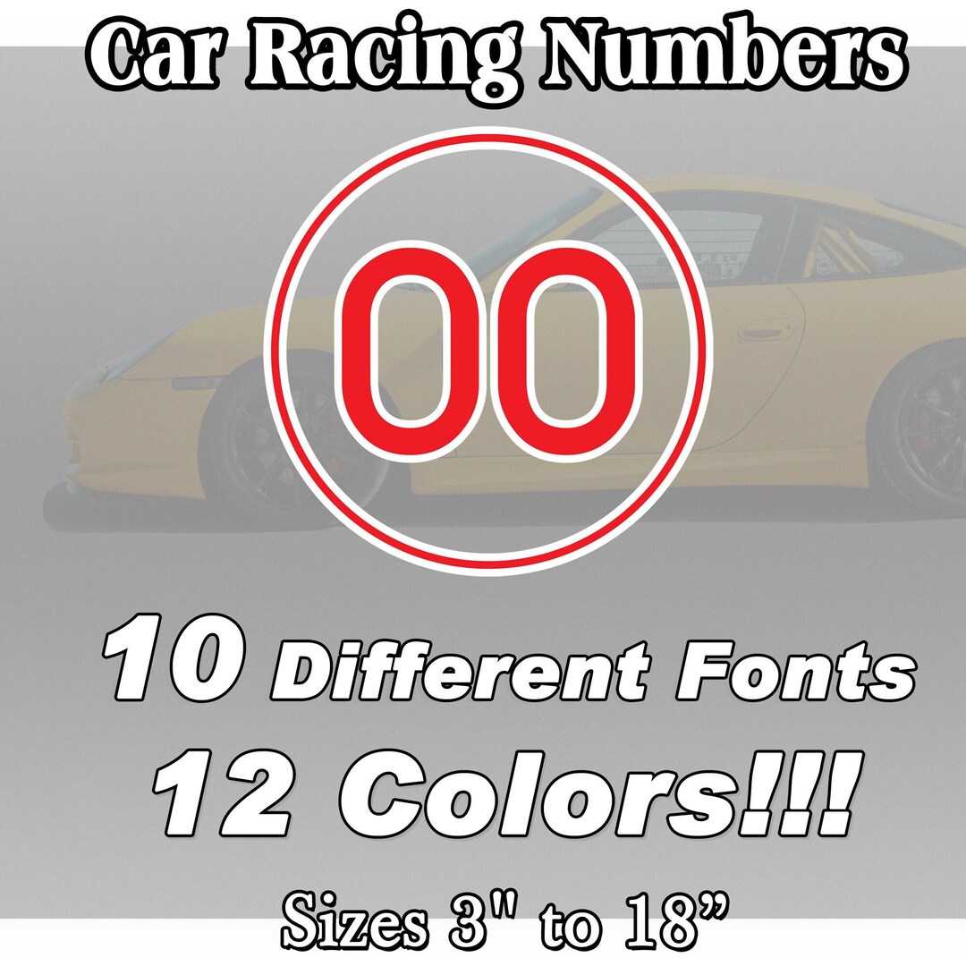 2 Pack Racing Car Numbers Circle Set of 2 Track Number High Quality ...
