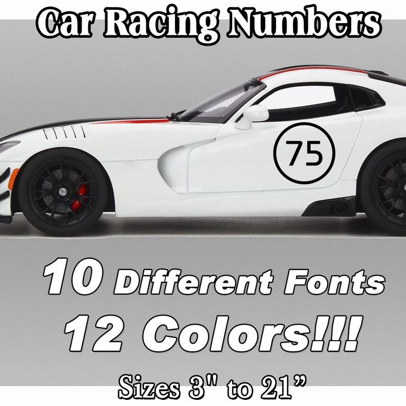 2 Pack Racing Car Numbers Circle Set of 2 Track Number Die-cut No ...