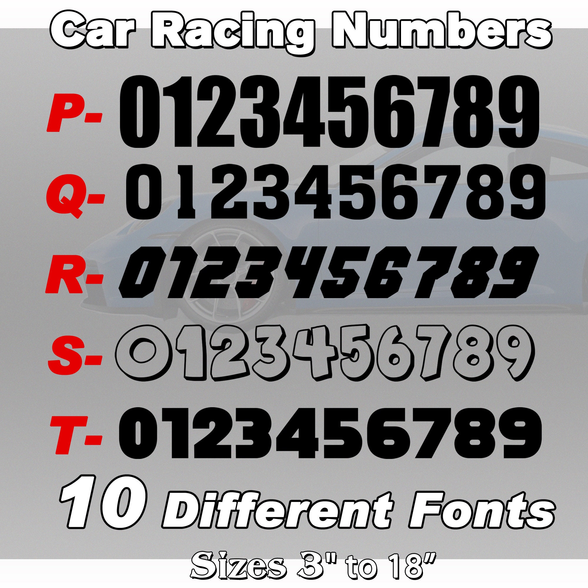 2 Pack Racing Car Numbers Circle Set of 2 Track Number High - Etsy
