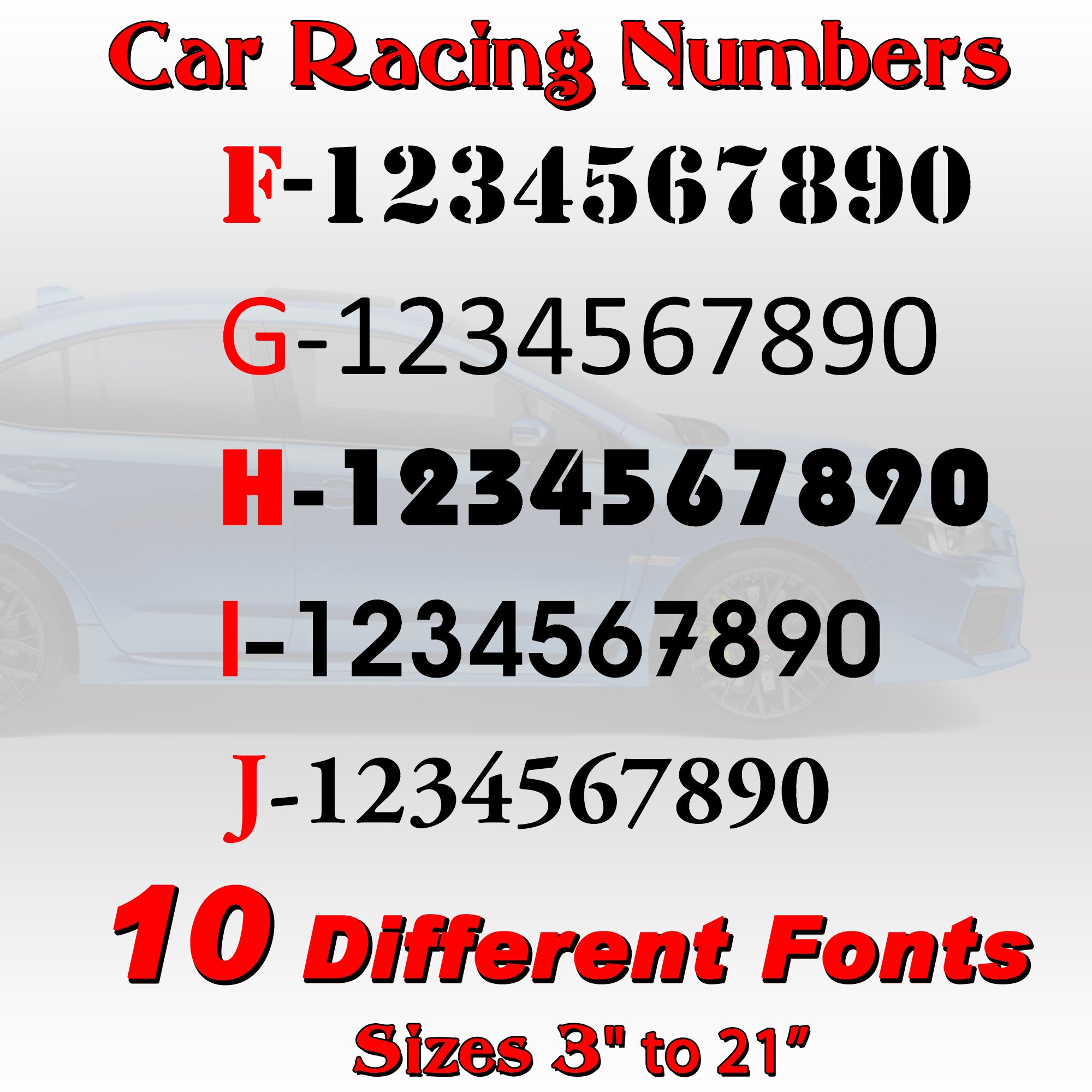 2 Pack Racing Car Numbers Circle Set of 2 Track Number Door Custom ...