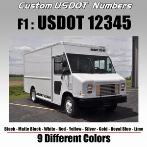 USDOT US DOT Custom Number Decal Truck Set of 2 Commercial Vehicles Van ...