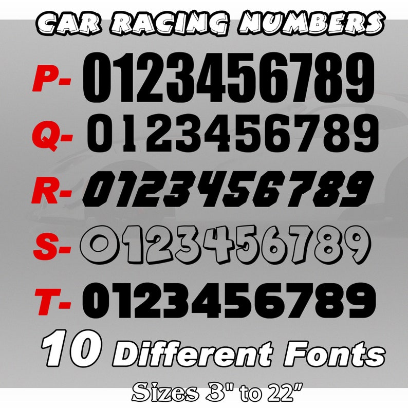 2 Pack Racing Car Numbers Circle Door Custom Number Rally Sport Die-cut ...