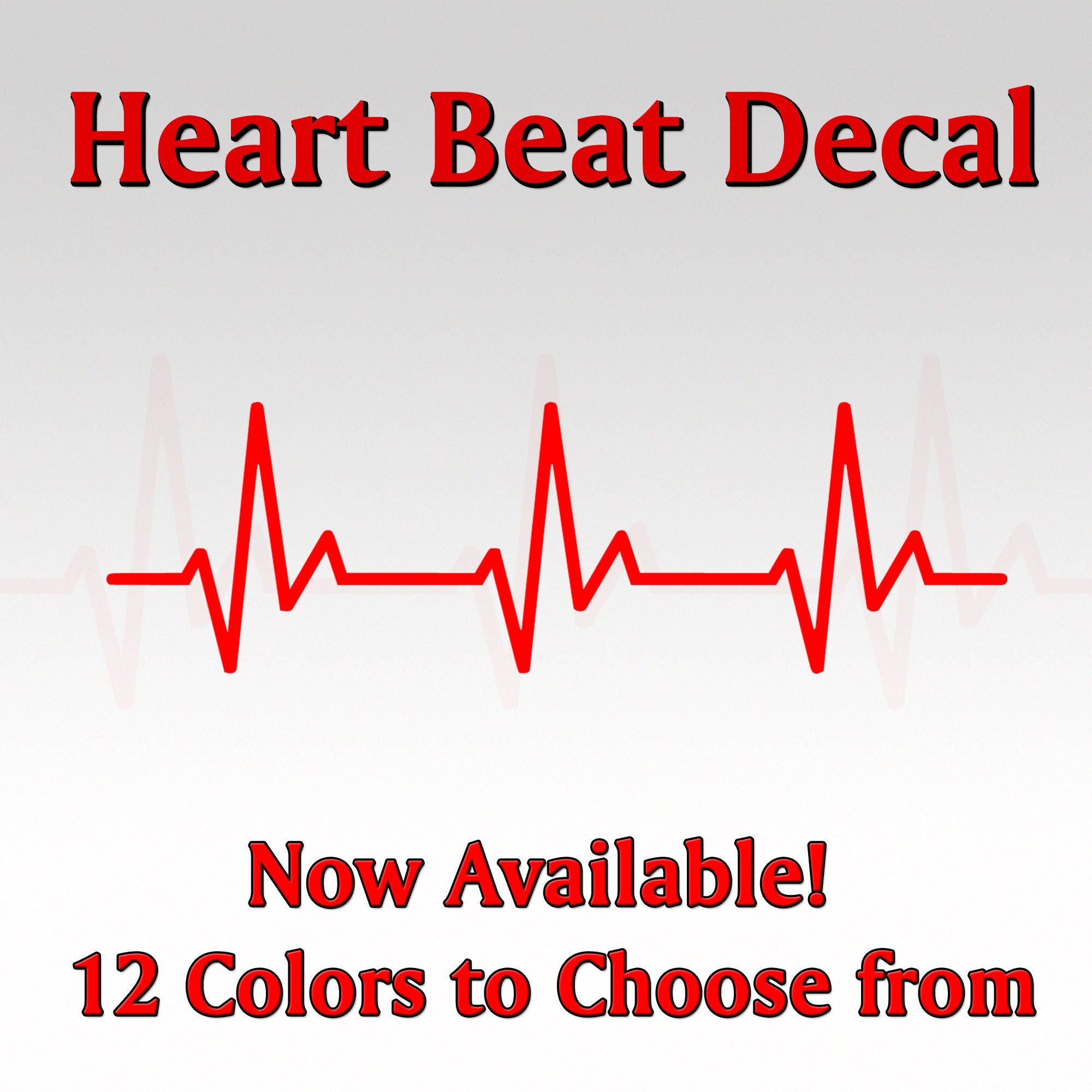 Heart Beat Decal Sticker Pulse Life Die-cut Heartbeat No Background - Etsy