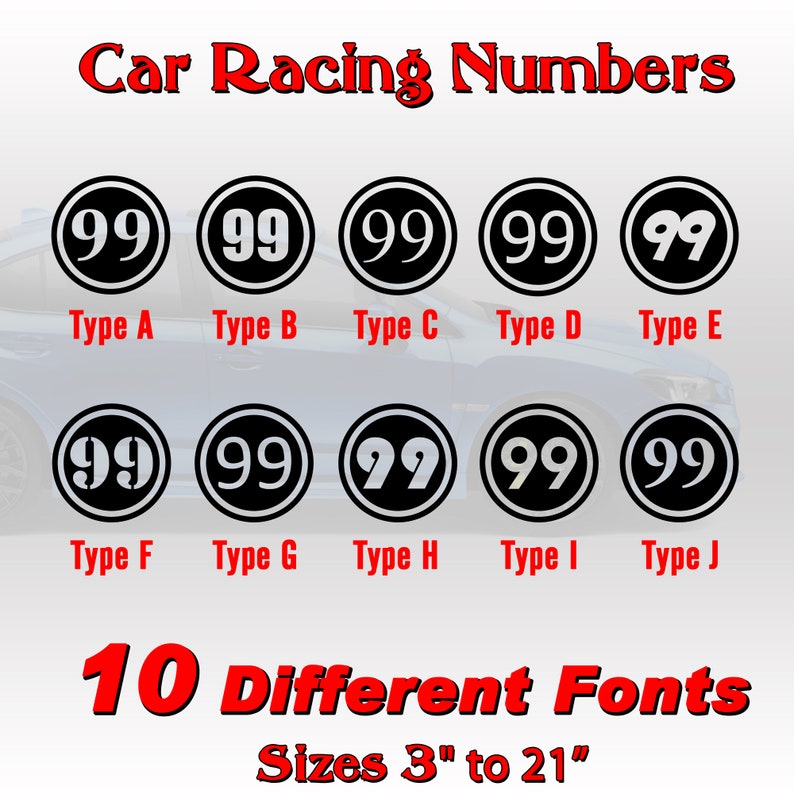 2 Pack Racing Car Numbers Circle Set of 2 Track Number Door Custom ...