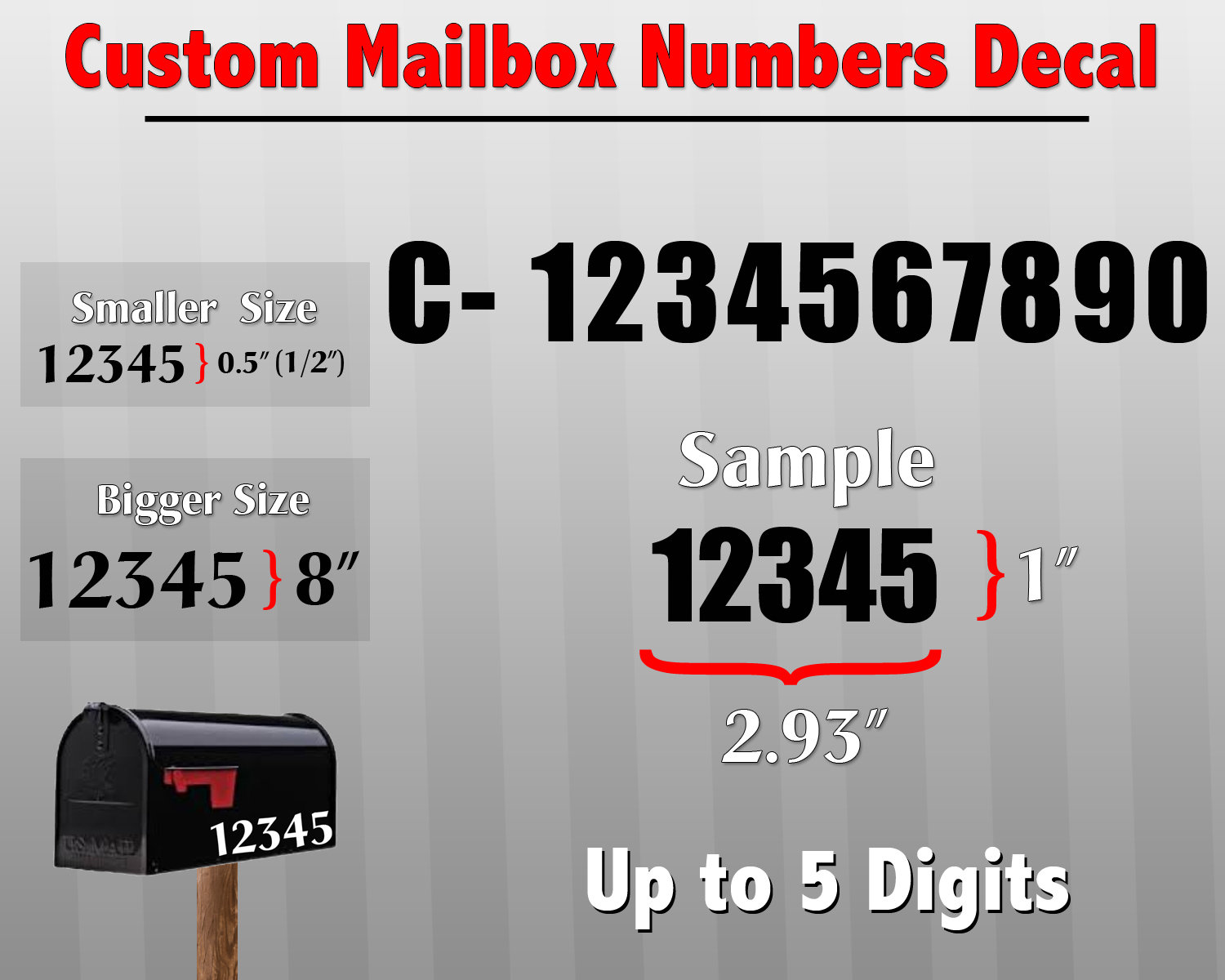 2 Pack Custom Mailbox Numbers Vinyl Die-cut Decal Choose: - Etsy