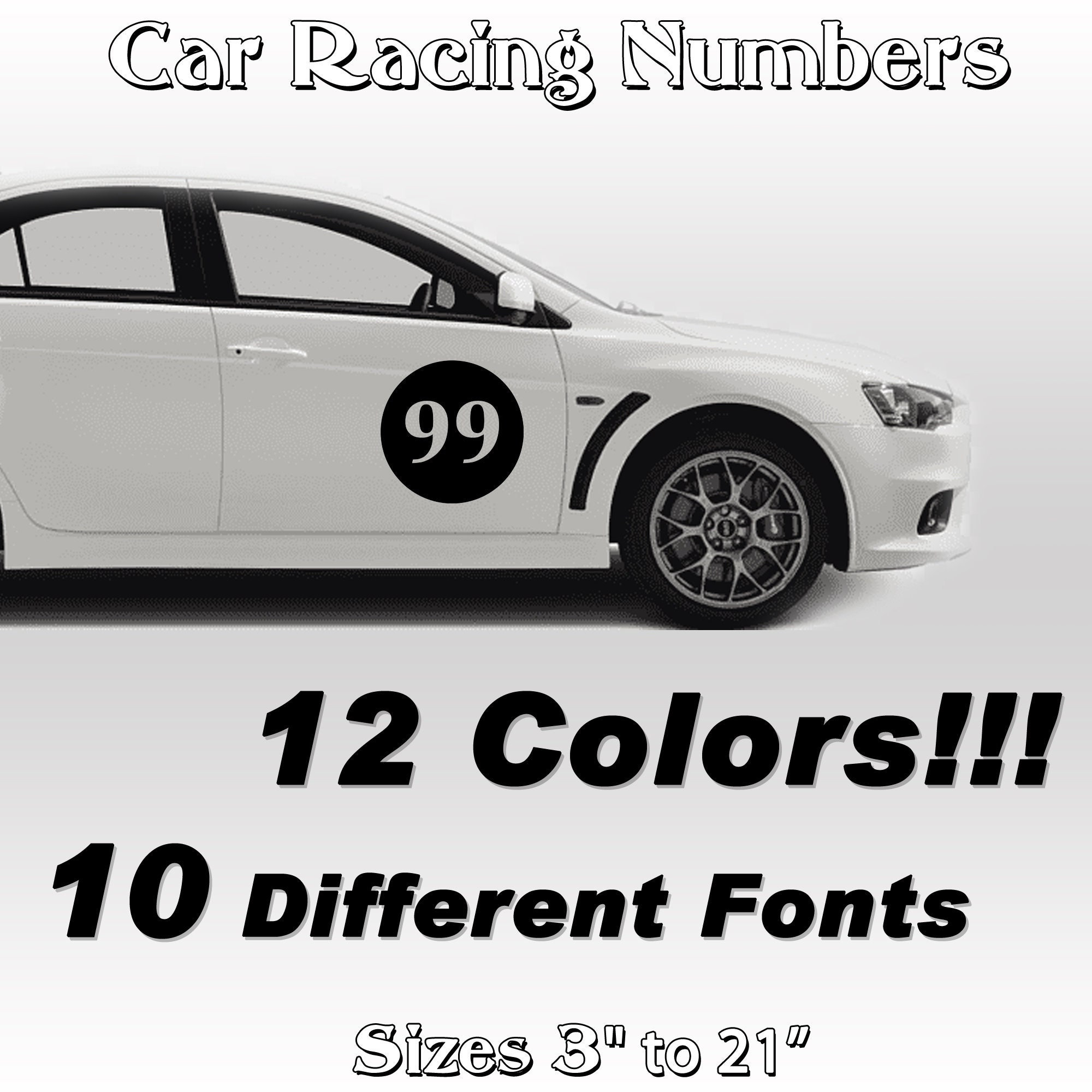 2 Pack Racing Car Numbers Circle Set of 2 Track Number Door - Etsy