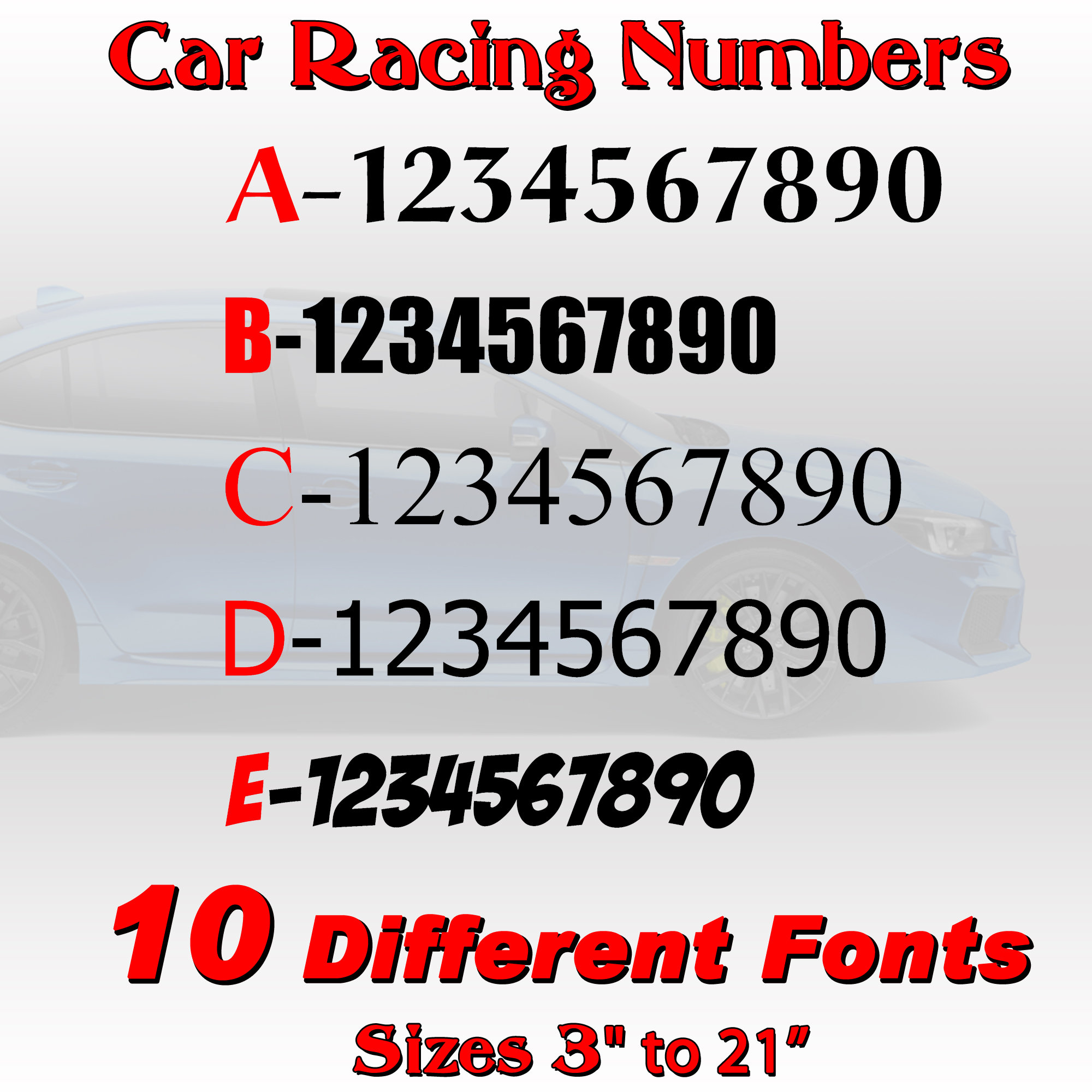 2 Pack Racing Car Numbers Circle Set of 2 Track Number Door Custom ...