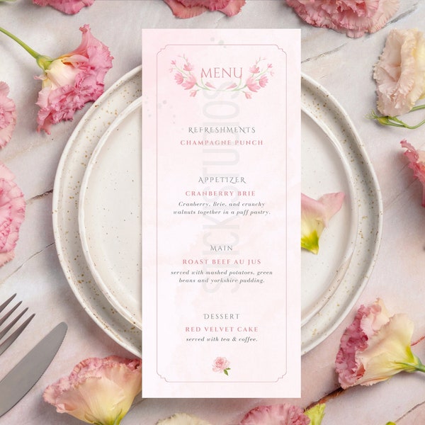 Bridgerton Menu Template - Etsy UK