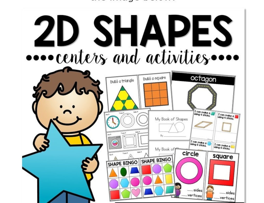 Math Work Sheets for Kids 2D and 3D Shapes Sheets 1-20 - Etsy