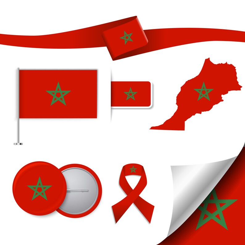 Morocco Flag SVG PNG Bundle Moroccan Flag North African Cricut Cut ...