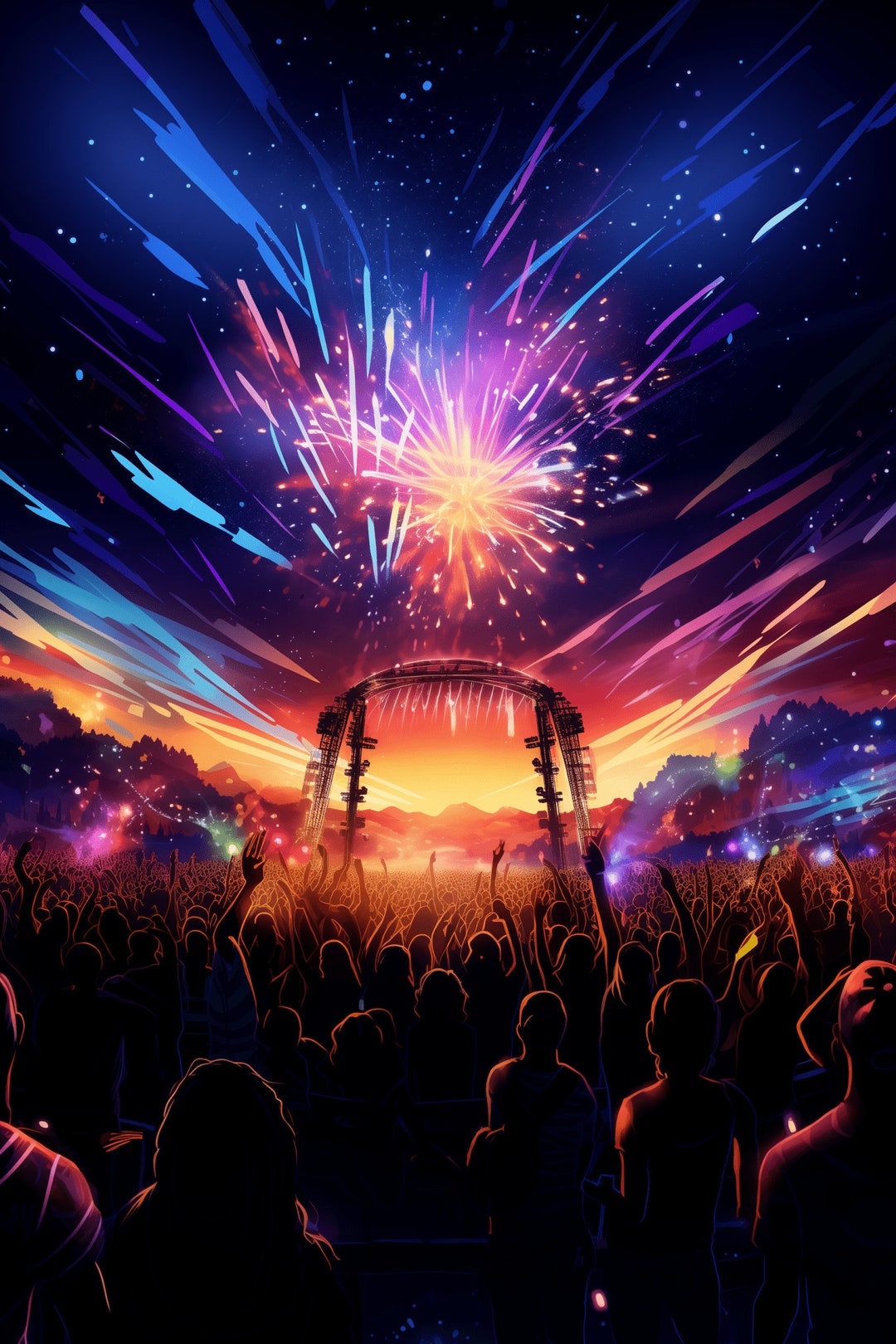 Soundwave Surge the Pulse of 2024 Drum and Bass Dynamic Music Poster ...