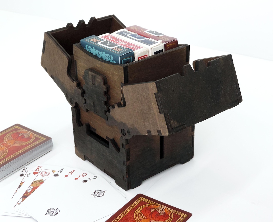 Personalized Walnut Card Deck Box: Laser Engraved Keepsake Storage - Etsy