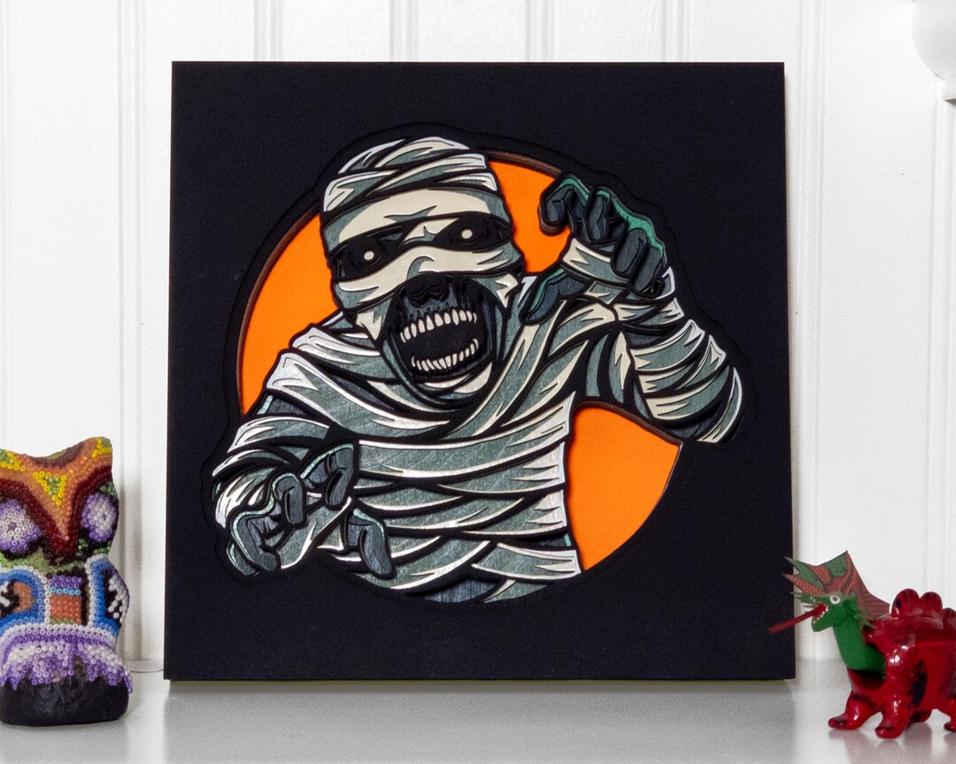 3D Mummy Wall Art: Laser Cut Gothic Halloween Decor - Etsy