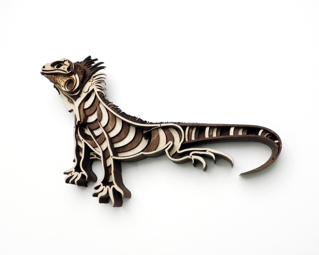 3D Wood Iguana Wall Art: Multilayer Laser-cut Decor - Etsy