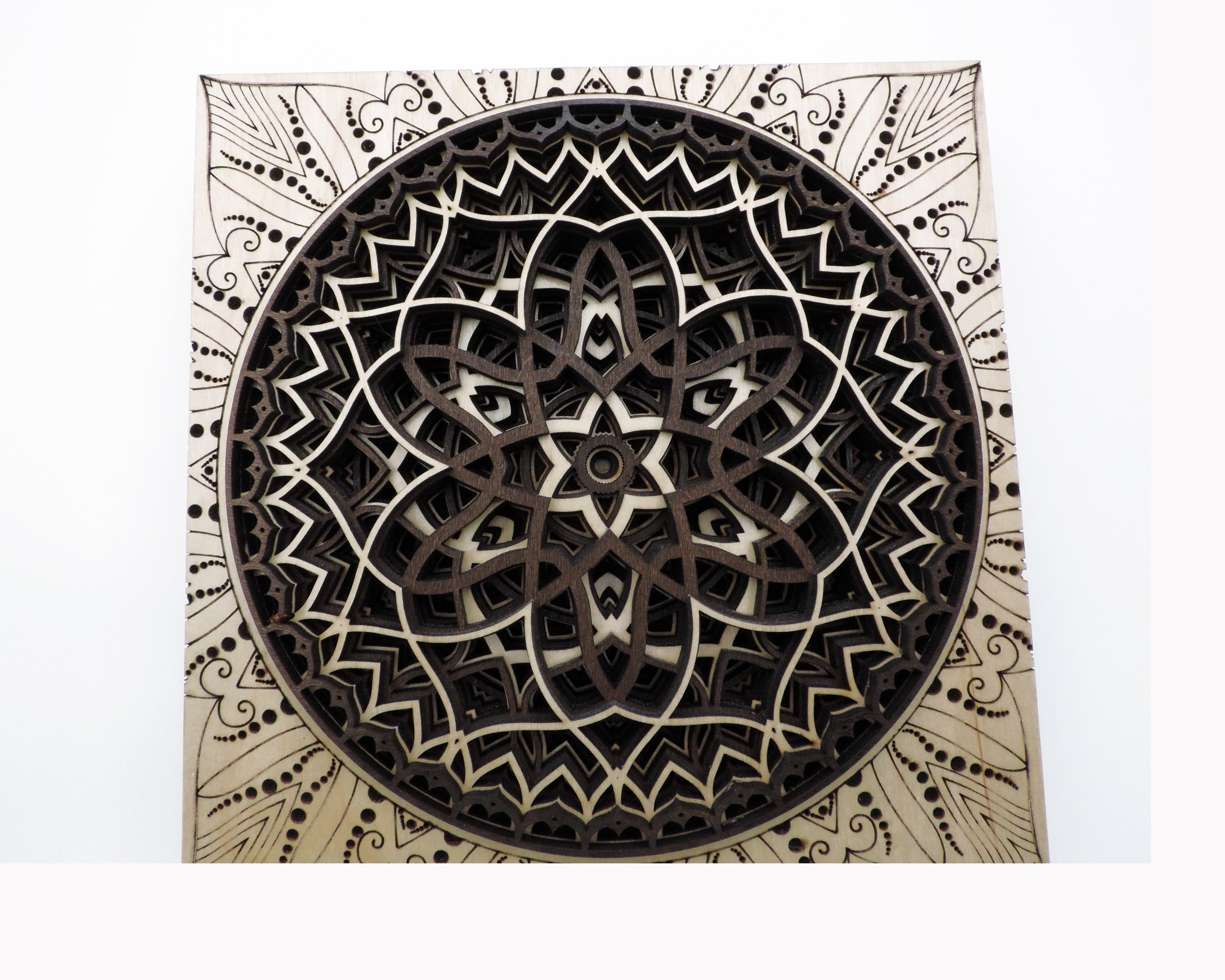 Detail Square Wooden and Engraved 3D Art, Multilayer - Etsy