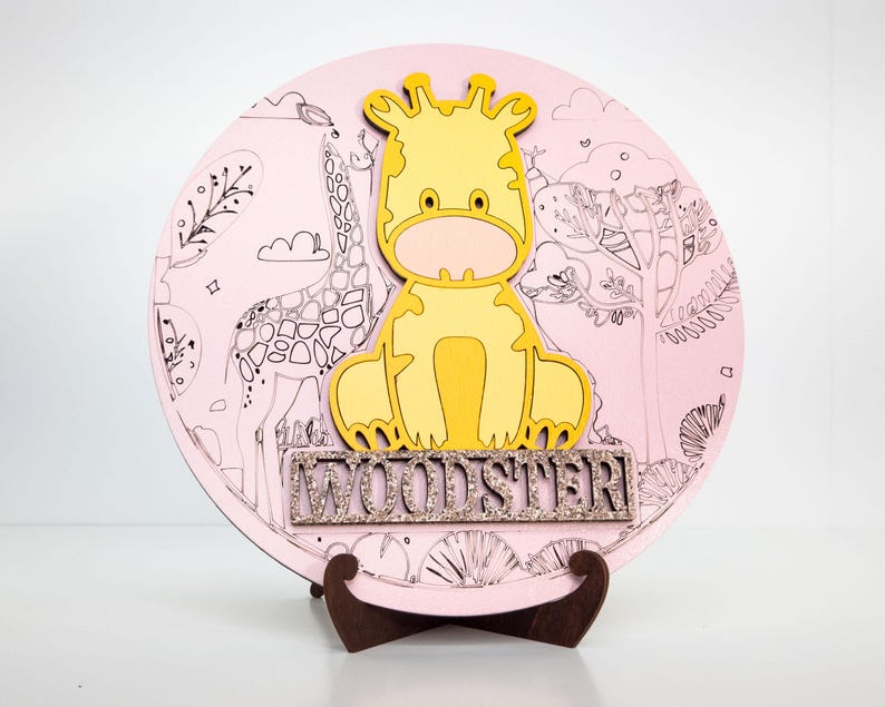 Personalized Giraffe Name Sign: 3D Safari Nursery Wall Decor - Etsy