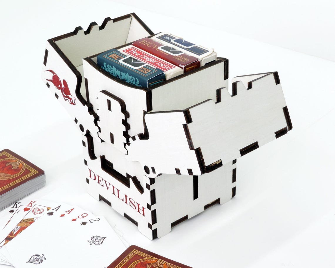 Personalized Wooden Card Deck Box: Laser Engraved Poker Storage - Etsy
