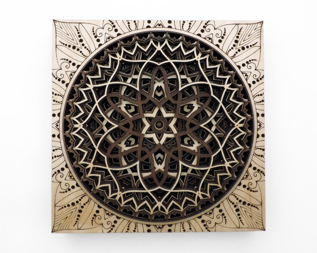 Detail Square Wooden and Engraved 3D Art, Multilayer - Etsy
