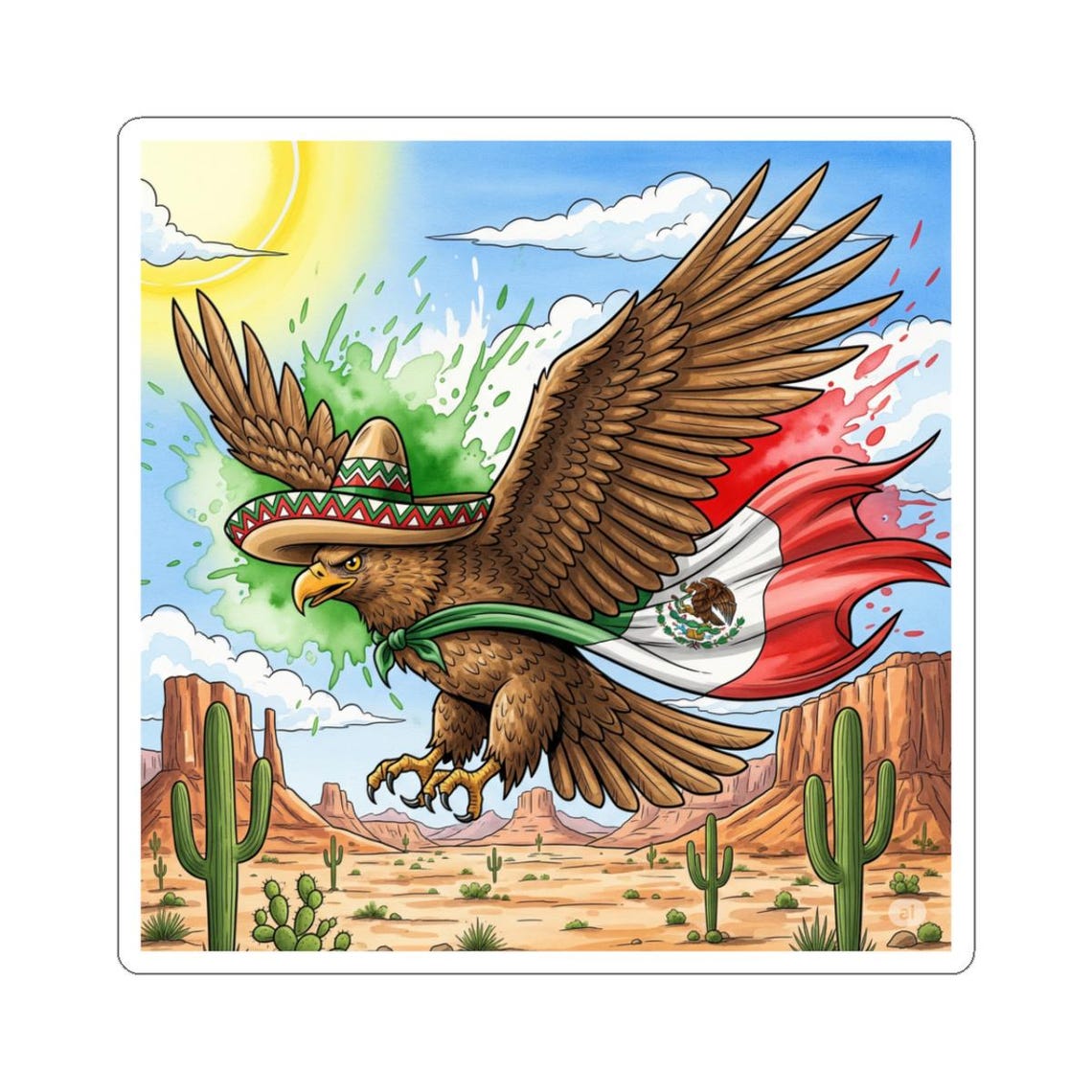 Mexican Eagle Kiss-cut Stickers: Vibrant Vinyl Decals - Etsy