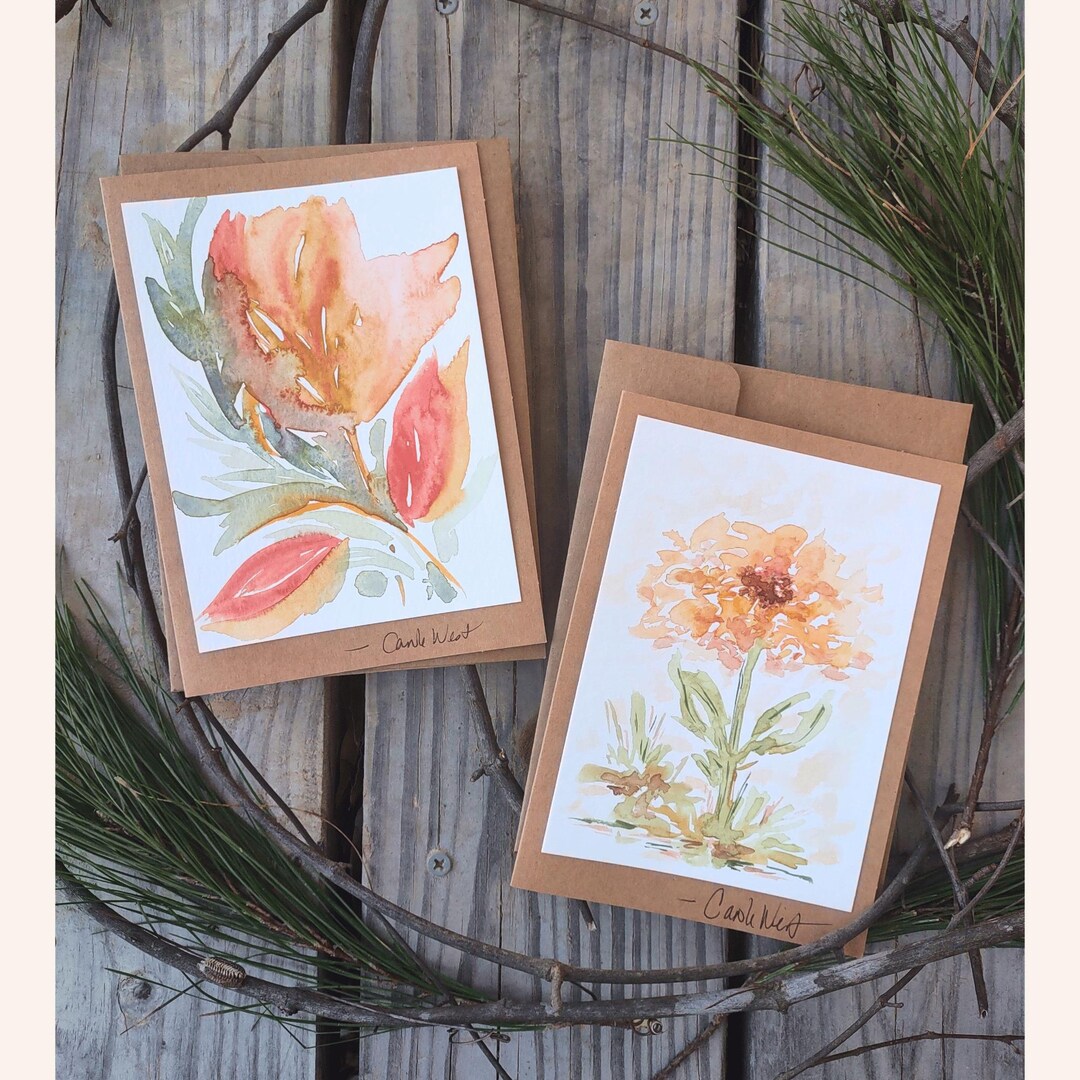 Original Watercolor Flower Notecards - Etsy
